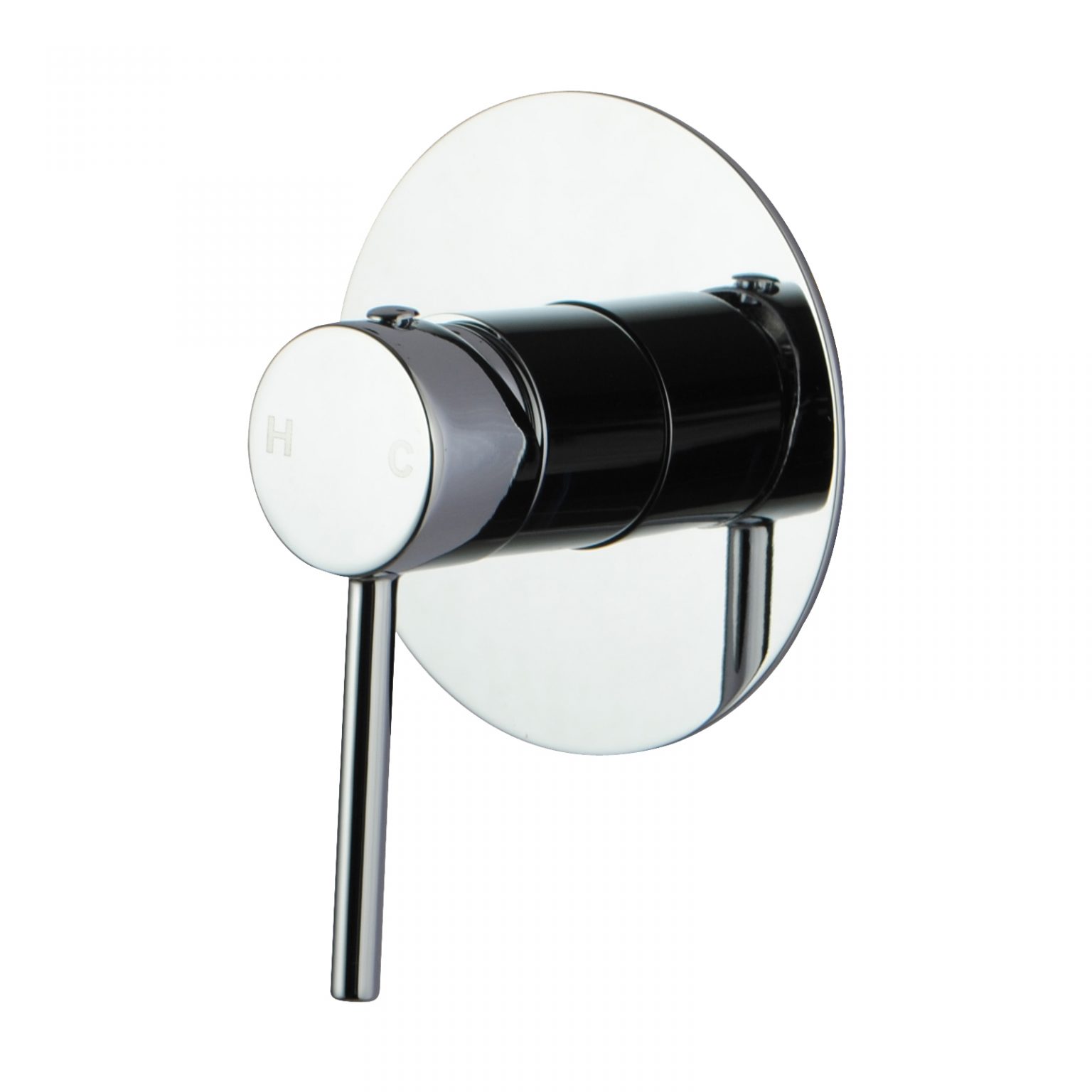 CUE Chrome Round Shower Mixer 80mm Slimline Backplate – Faucet Bathroom